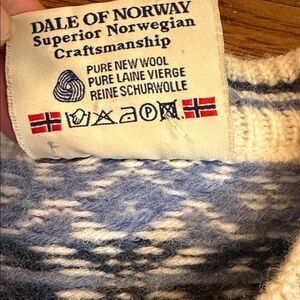 Dale of Norway | Sweaters | Dale Of Norway White Blue Knit Sweater ...